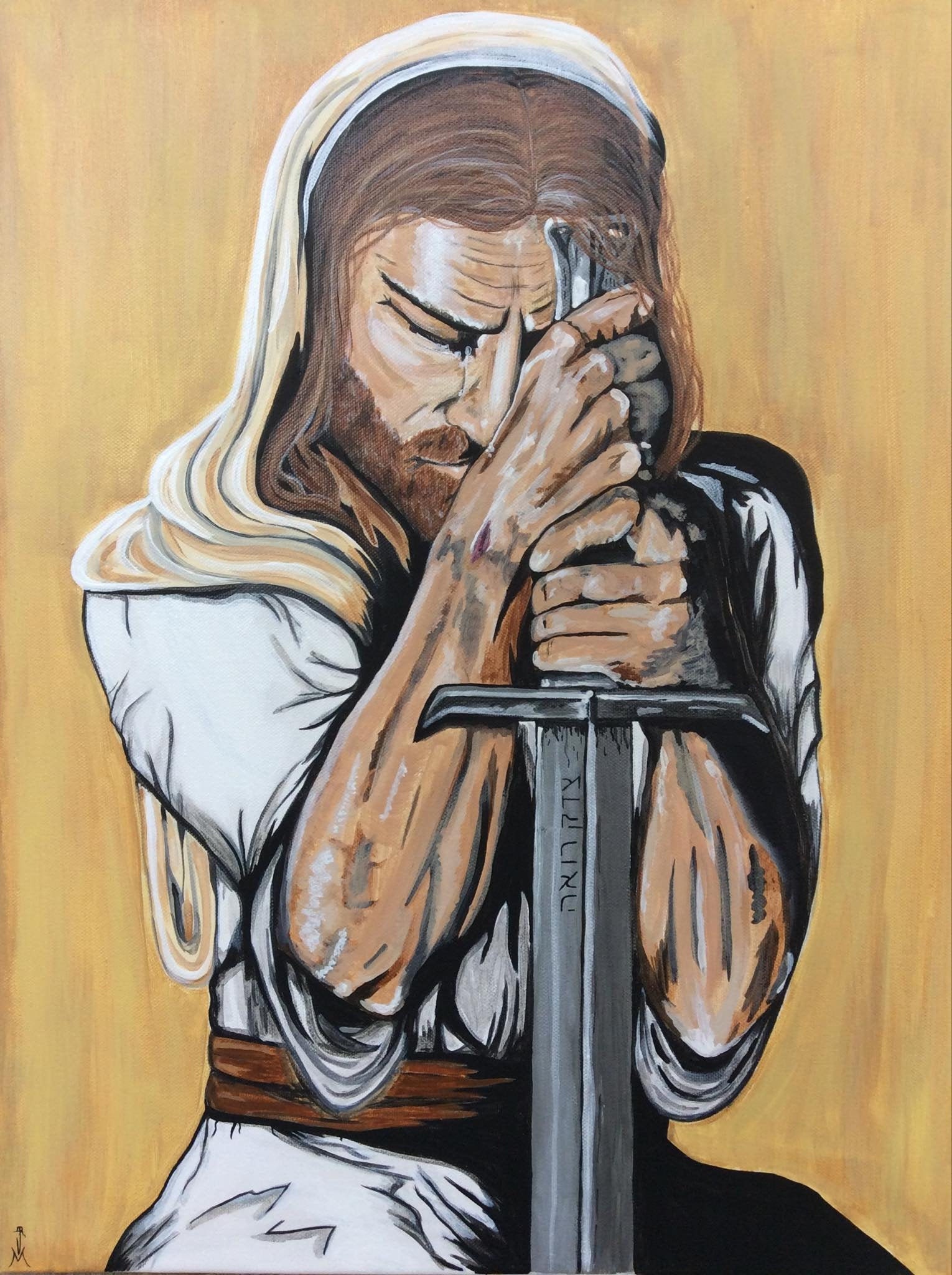 Jesus and Sword Canvas Painting Religious Art Home Decor | Etsy