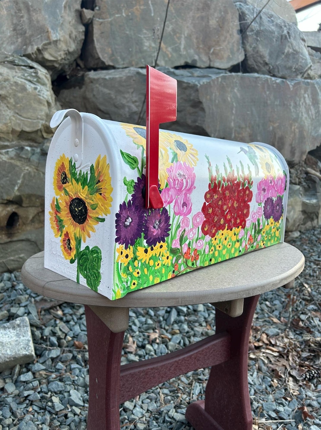 Custom Hand Painted Mailbox, Medium Mailbox, Sunflowers, Flowers ...