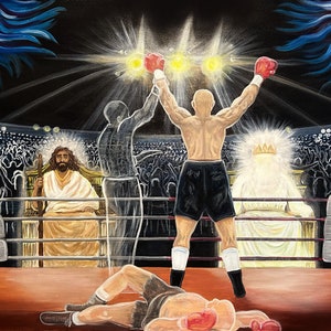 Overcomer Art Print, Jesus Art, Christian Art, Man Cave Art, Statment ...