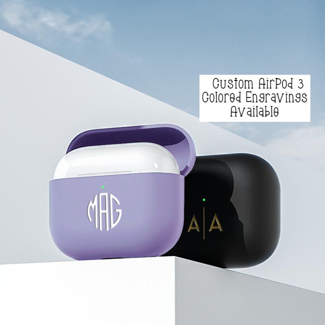 Personalized Colorful Custom Silicone AirPod 3s Case Personal Monogram ...