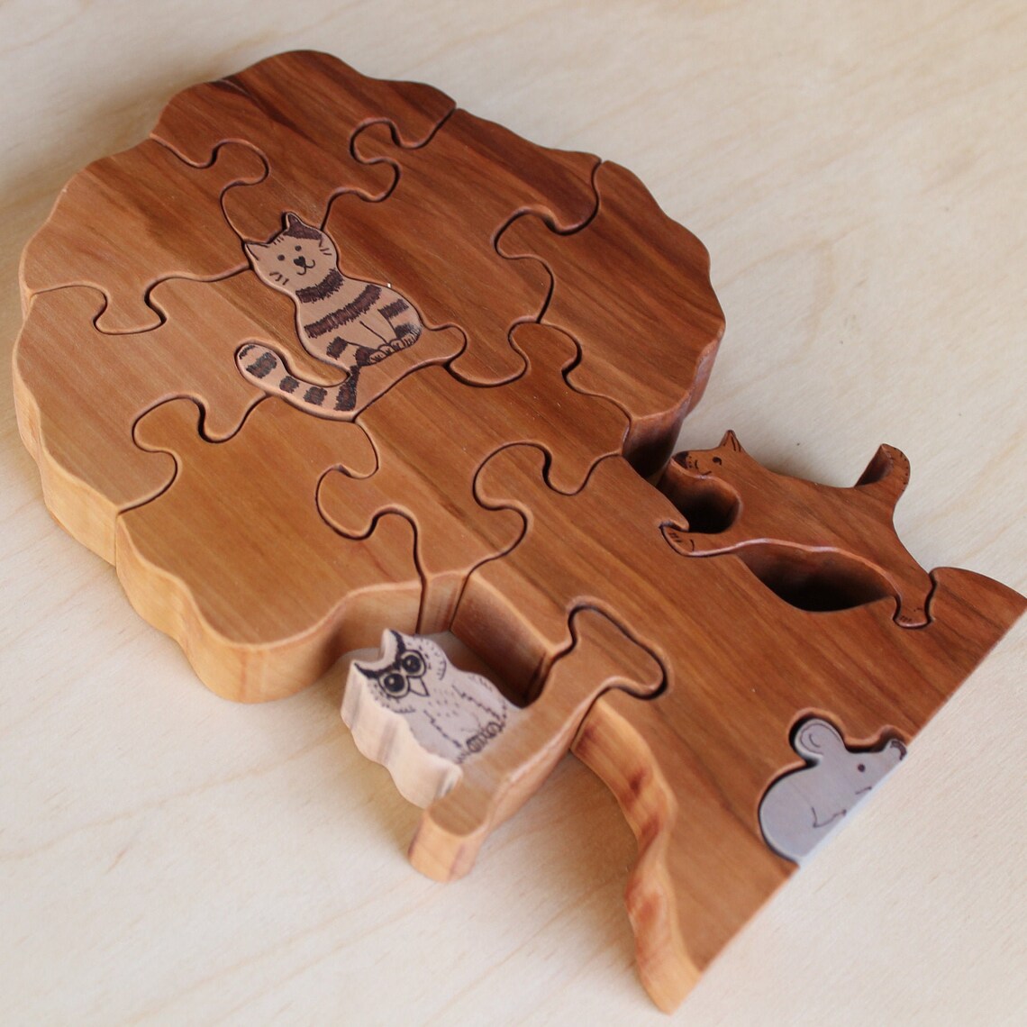 Wooden Tree Puzzle for Game and Gift | Etsy