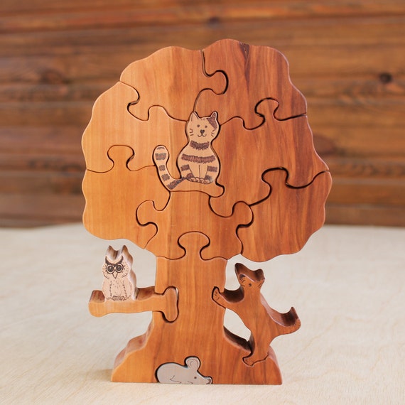 Wooden Tree Puzzle for Game and Gift | Etsy
