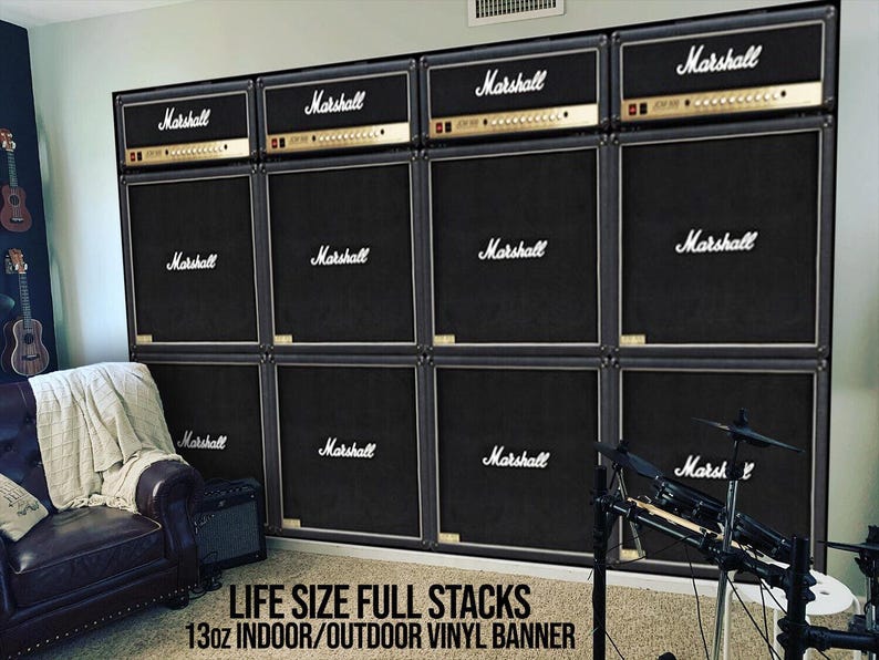 Life Size Marshall Amp 4 Full Stack Banner / Wall Hanging HUGE - Etsy
