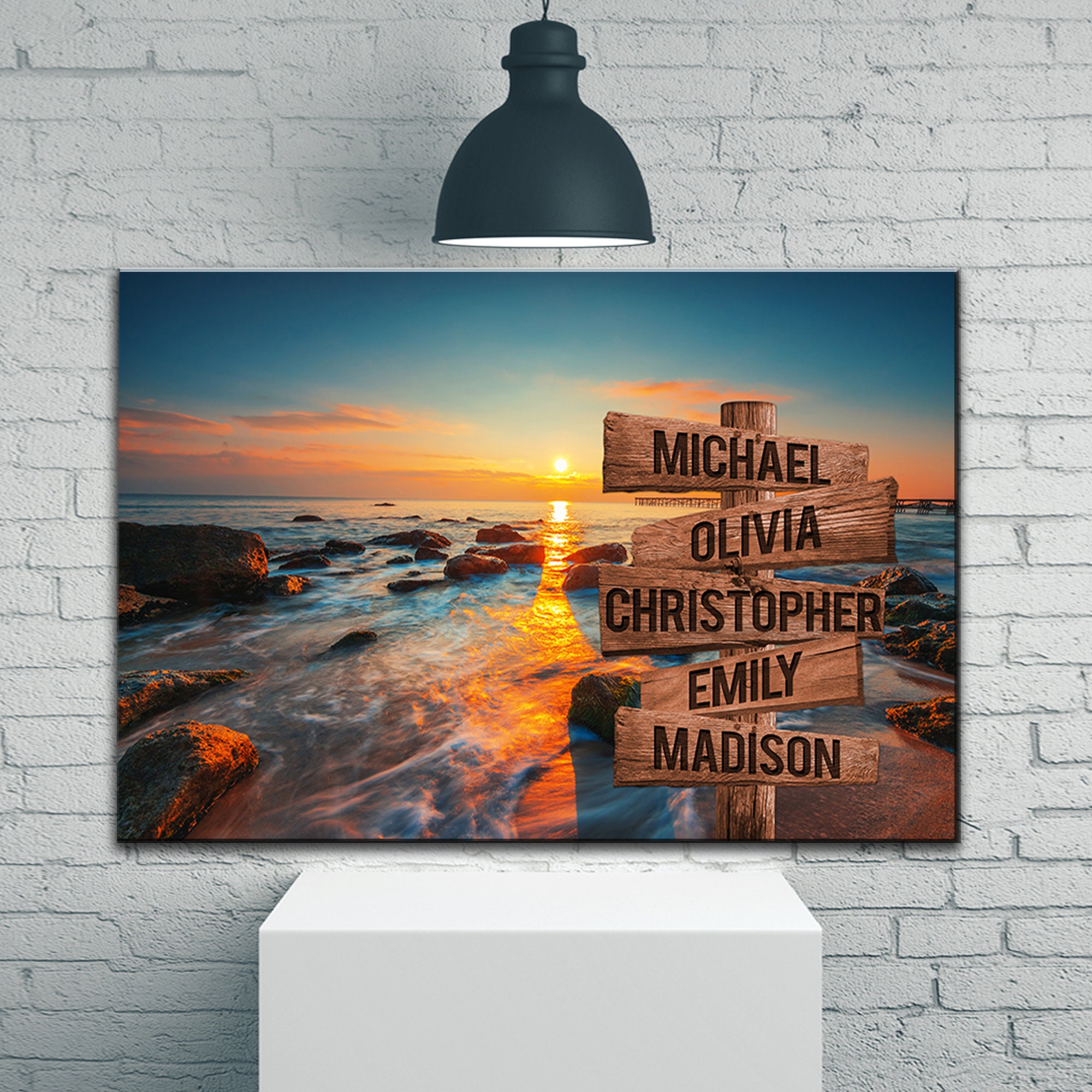 Beach Ocean Sunset Multi Names Premium Canvas Crossroads Etsy Beach Ocean Sunset Multi Names Premium Canvas Crossroads Etsy