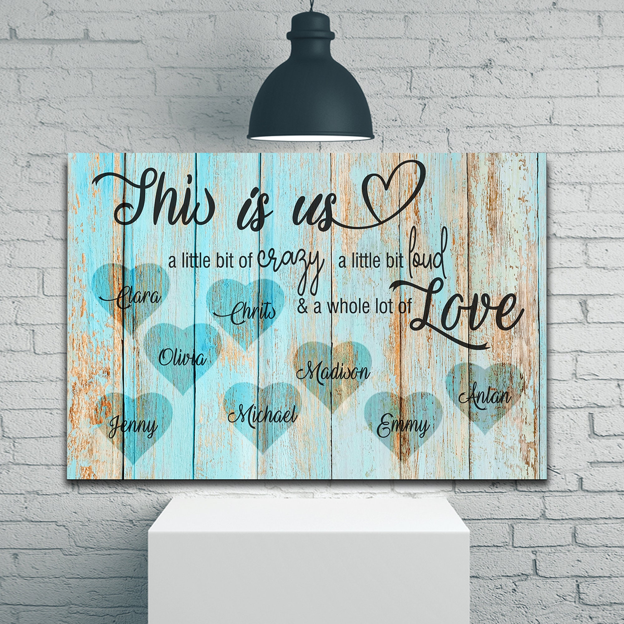 Personalized Family Multi-Names Premium Canvas Wall Art A | Etsy