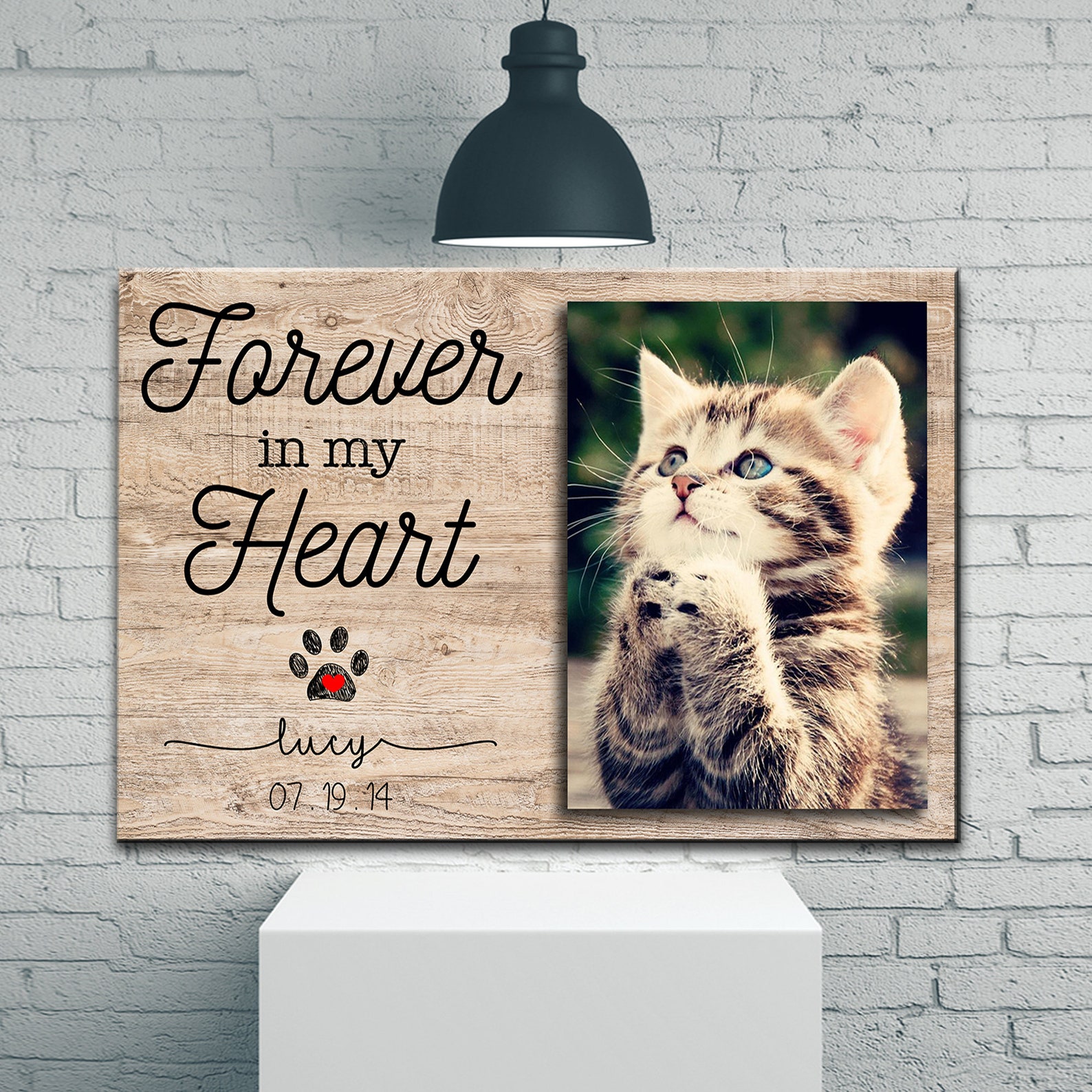 Personalized Photo Cat Loss Canvas, Pet Memorial, Cat Memorial, Pet ...