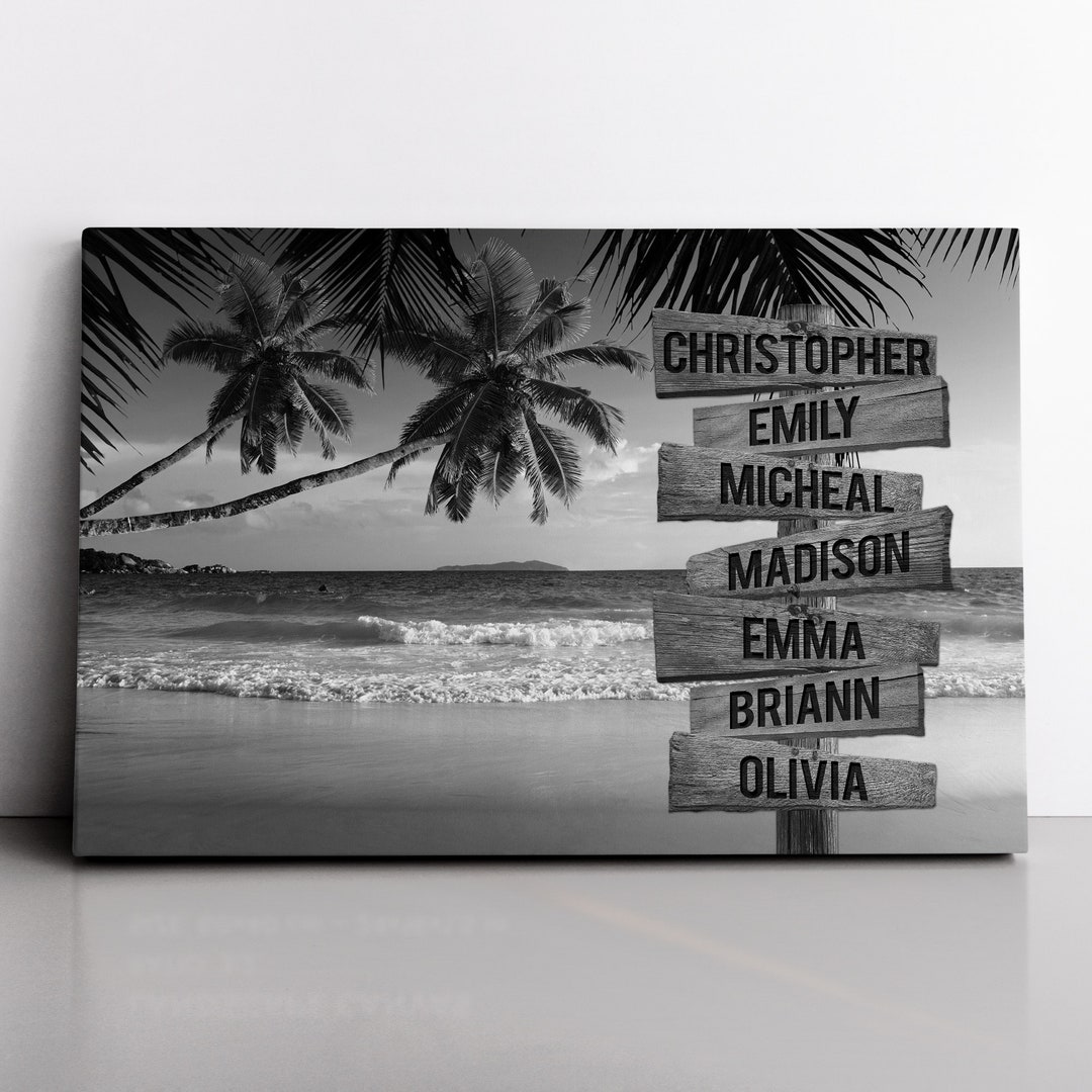 Personalized Family Street Sign Canvas Wall Art With Last Name for Home ...