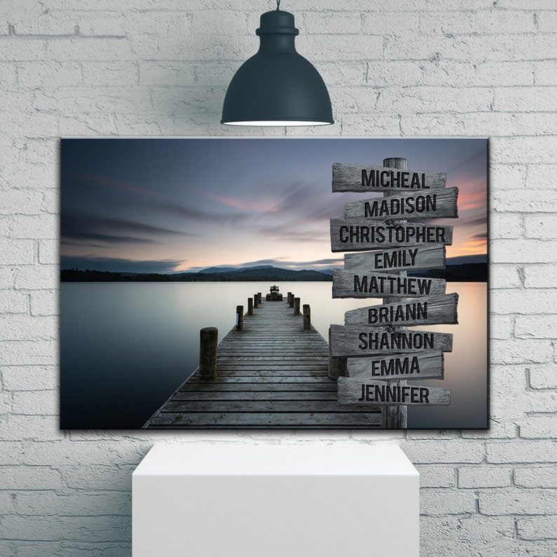 Custom Name Sign - Personalized Family Street Sign Canvas Wall Art With ...