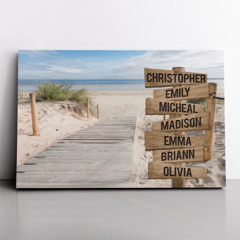 Custom Name Sign, Personalized Family Street Sign Canvas Wall Art With ...