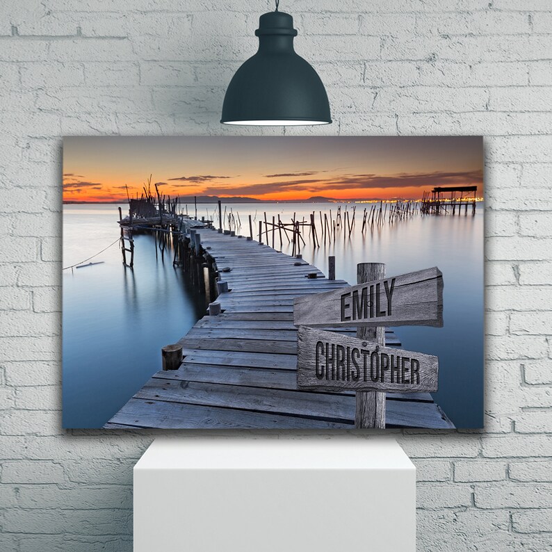 Custom Name Sign, Personalized Family Canvas Wall Art With Last Name ...