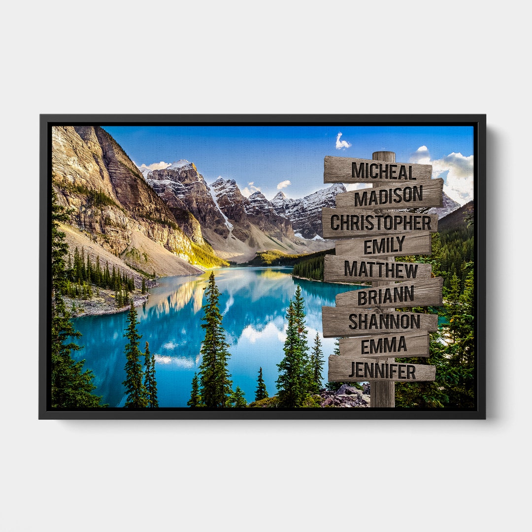 Personalized Family Road Signs Canvas Wall Art With Last Name for Home ...