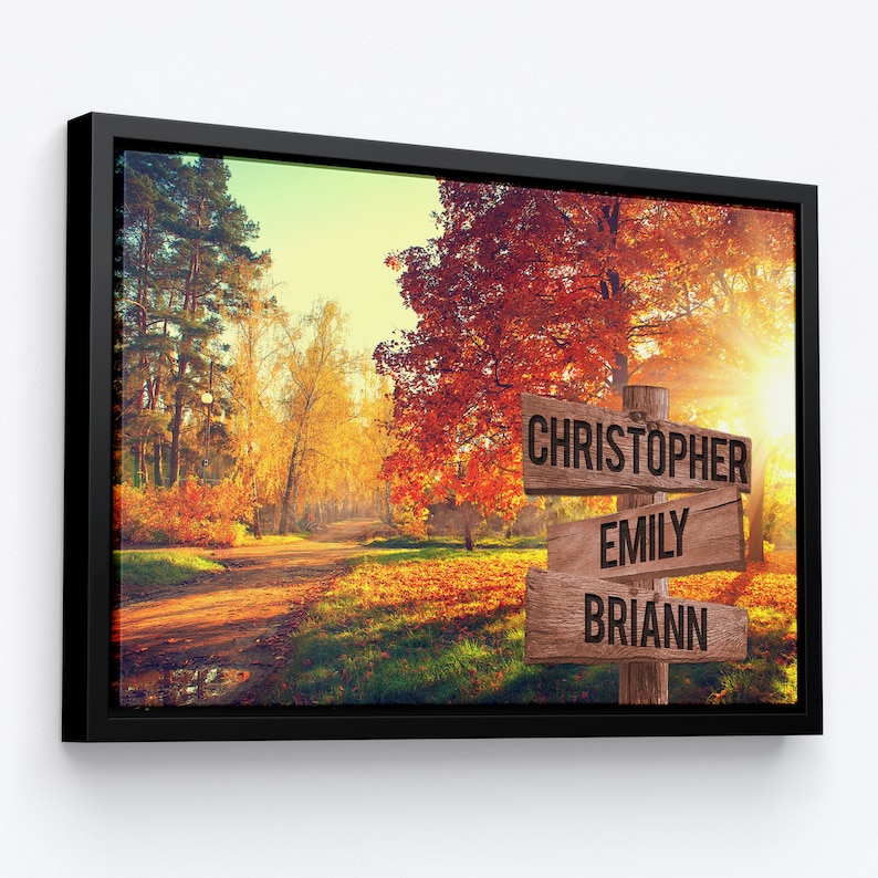 Custom Name Sign - Personalized Family Street Sign Canvas Wall Art With ...