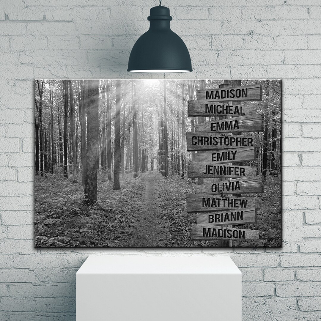 Custom Name Sign - Personalized Family Street Sign Canvas Wall Art With ...