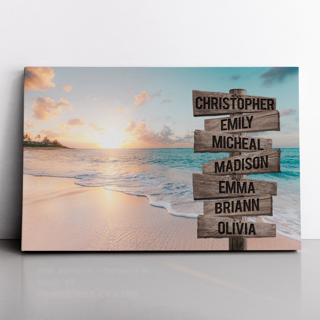 Personalized Family Road Signs Canvas Wall Art With Last Name for Home ...