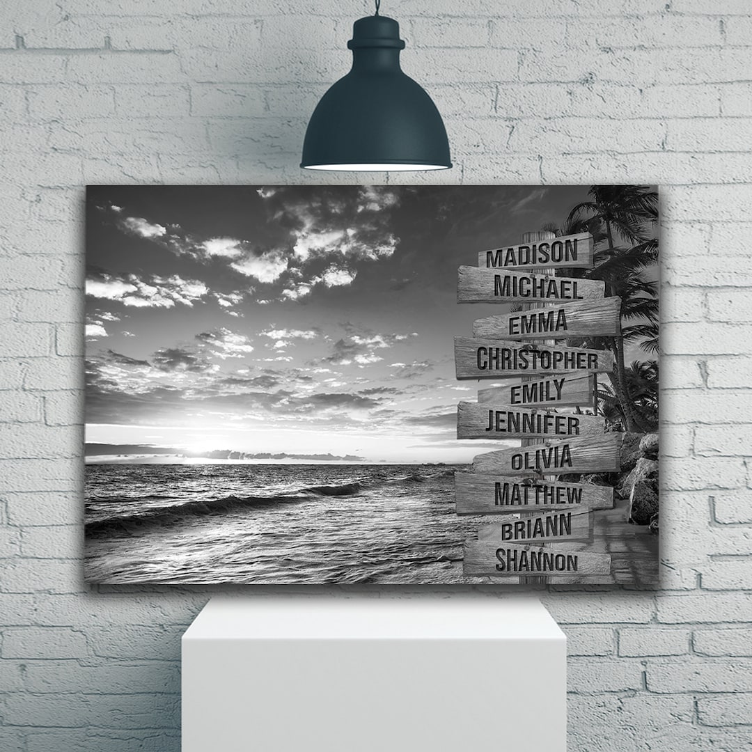 Custom Name Sign - Personalized Family Street Sign Canvas Wall Art With ...