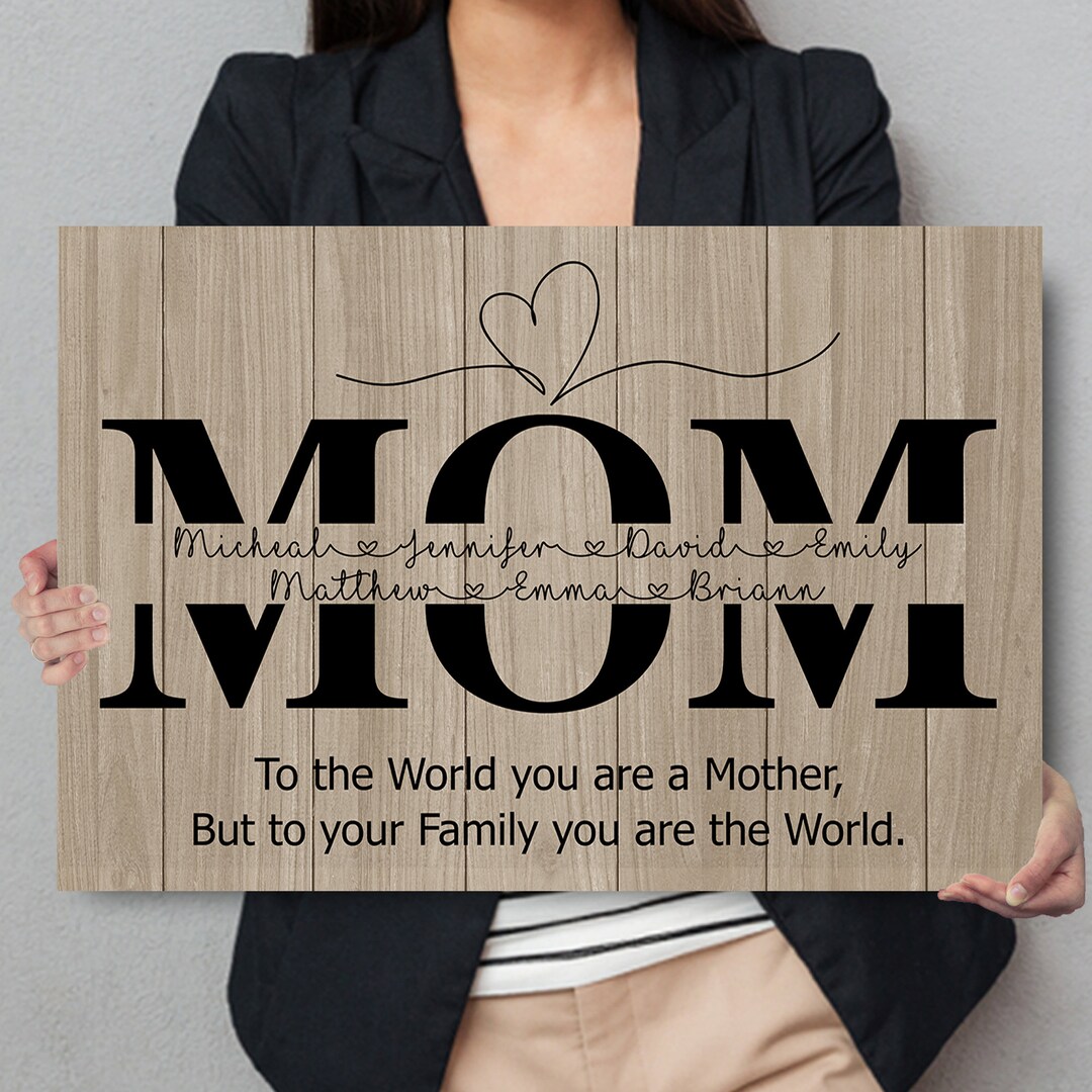Personalized Mother's Day Gift for Mom, Personalized Mom Sign With Kids ...