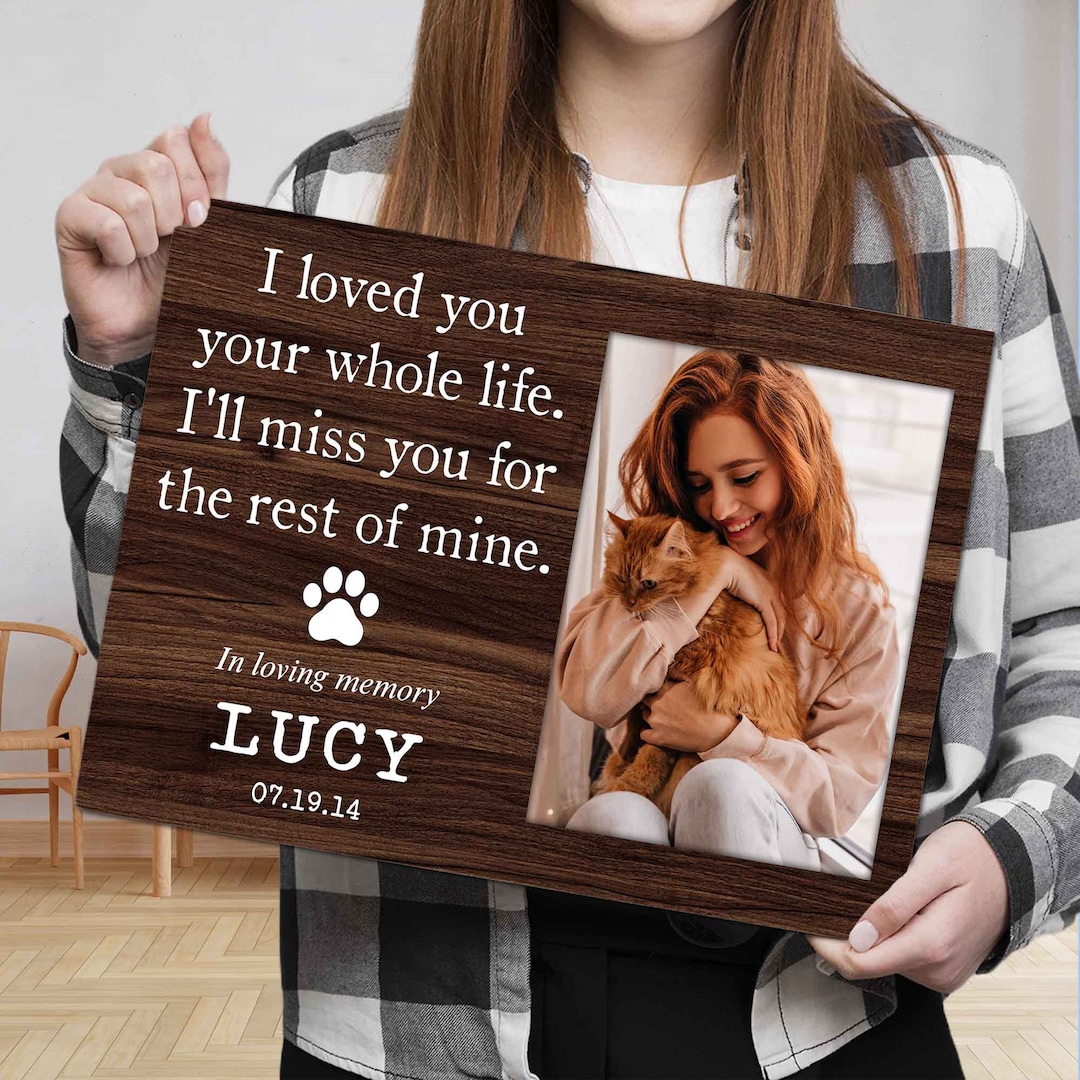 Personalized Photo Sign Cat Loss Frame, Pet Cat Memorial Gift, Cat ...