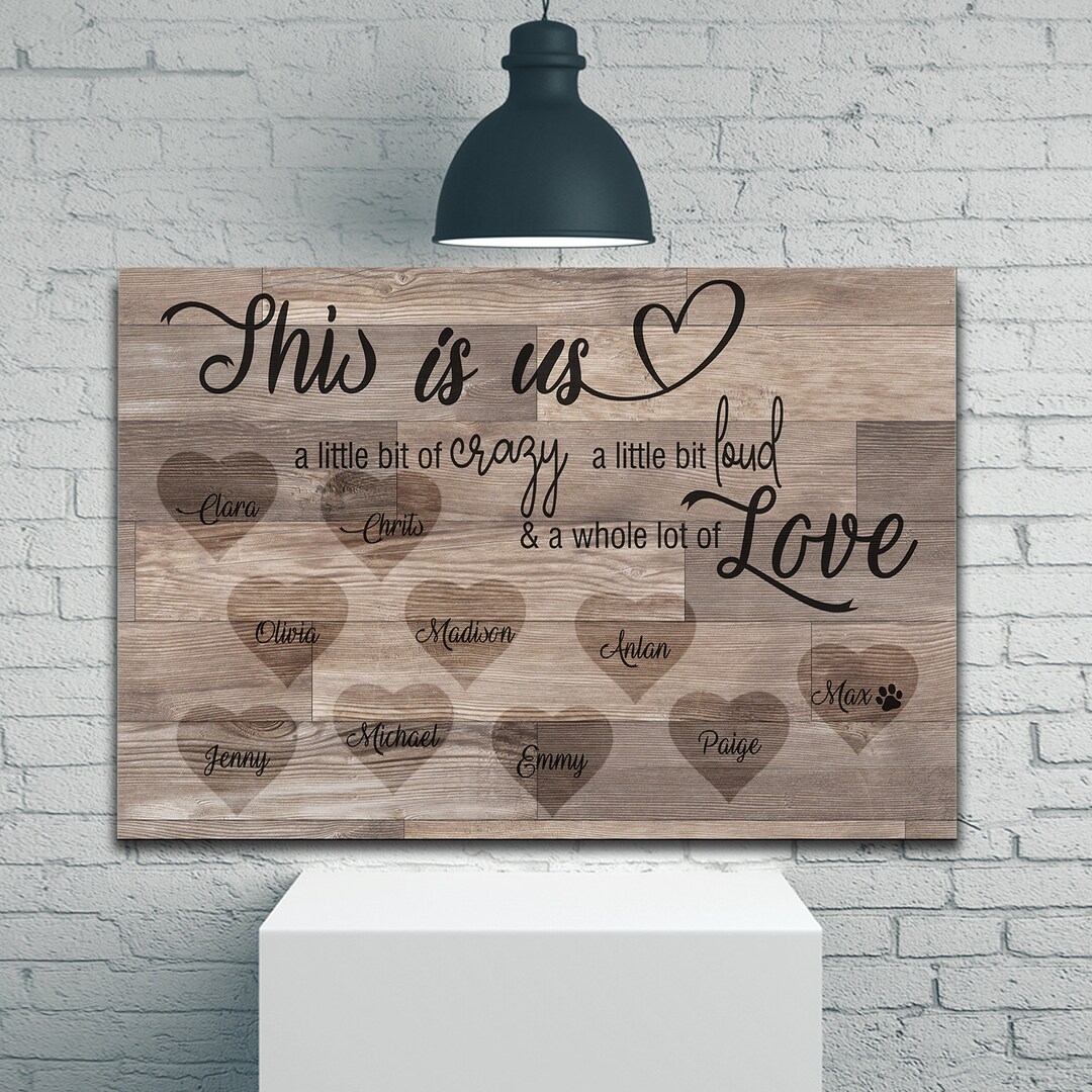 Personalized Family Multi Names Premium Canvas Wall Art, A Little Bit ...