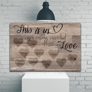 Personalized Family Multi Names Premium Canvas Wall Art, A Little Bit ...