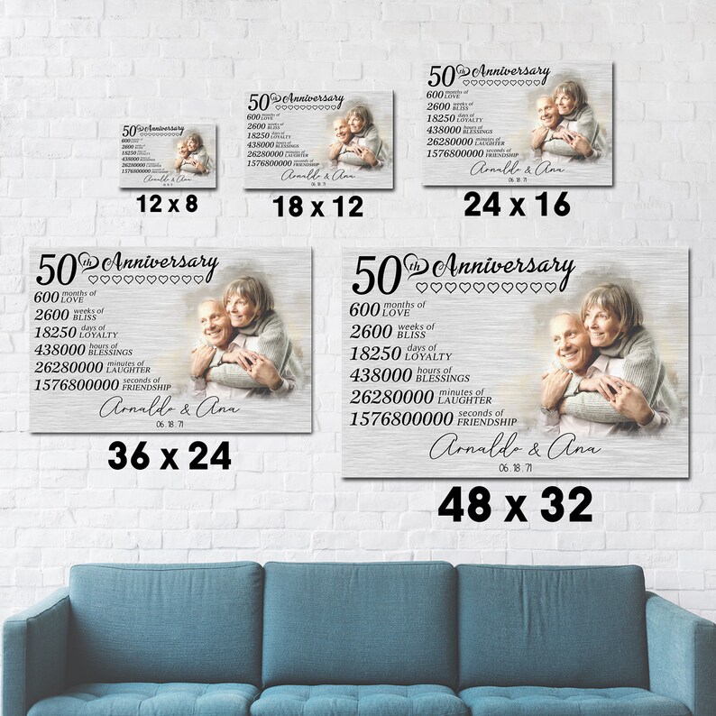 Personalized Photo Names Date 50 Year Anniversary Gifts for Boyfriend ...