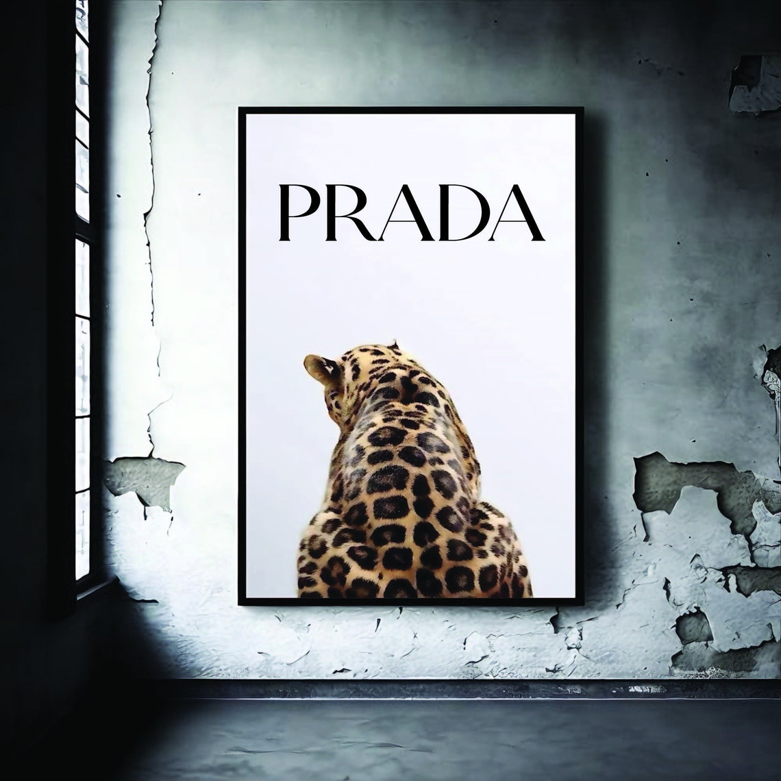 Luxury Wall Art, Prada Milano Luxury Fashion Brand Black Satin Textured ...