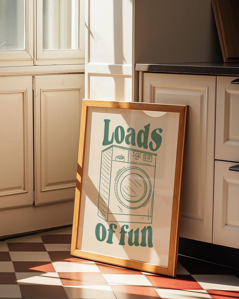 Funny Laundry Room Print | Retro Washing Machine Art (digital Download ...