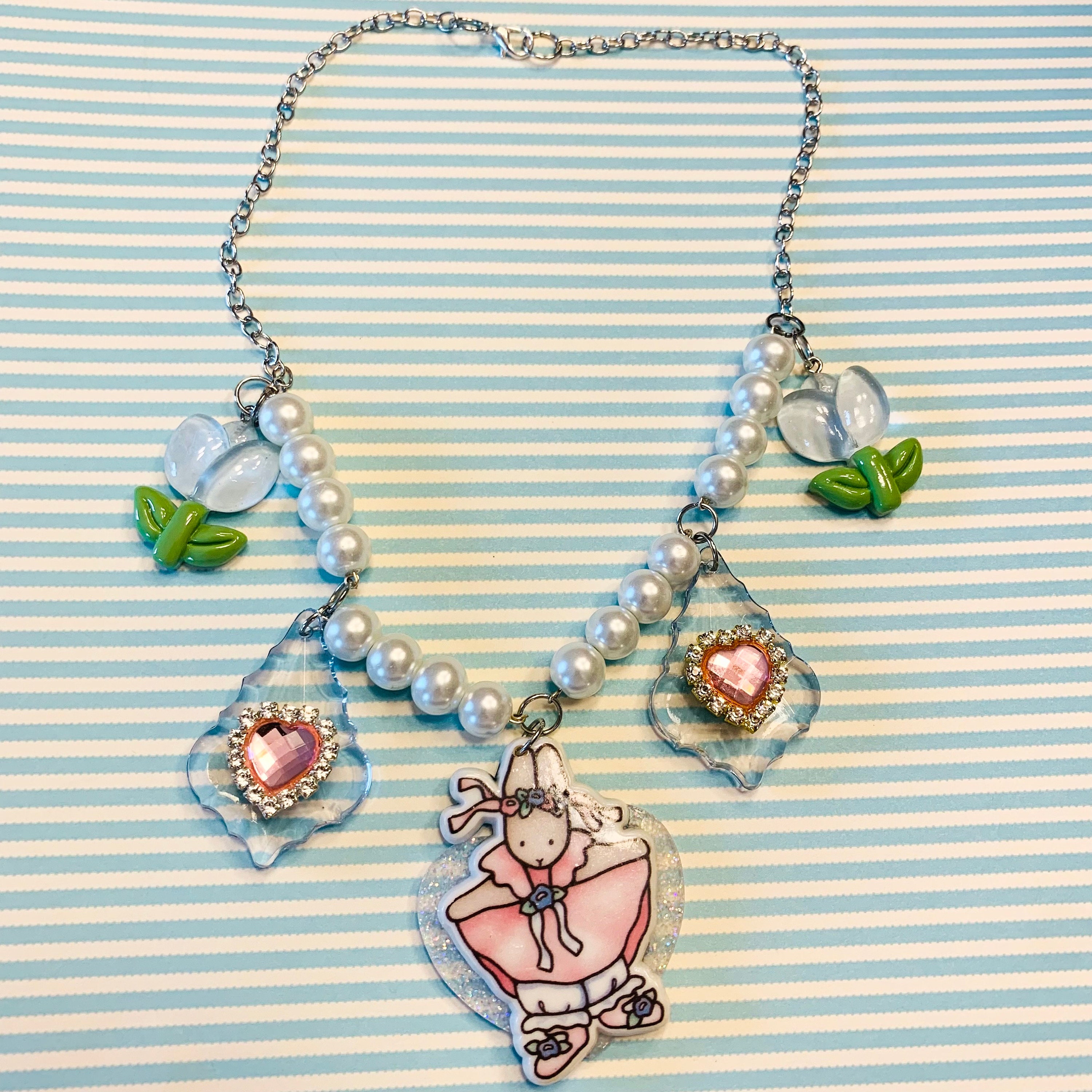Kawaii Dolly Pastel Fairy Kei Bunny Charm Necklace Decora Sweet - Etsy