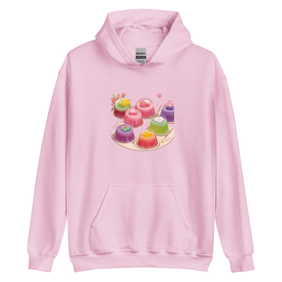 Kawaii Jelly Pudding Dessert Pullover Hoodie Pink Cutecore Etsy
