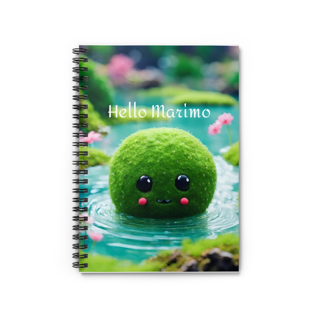 Marimo Moss Ball Kawaii Journal Spiral Notebook - Ruled Line - Etsy