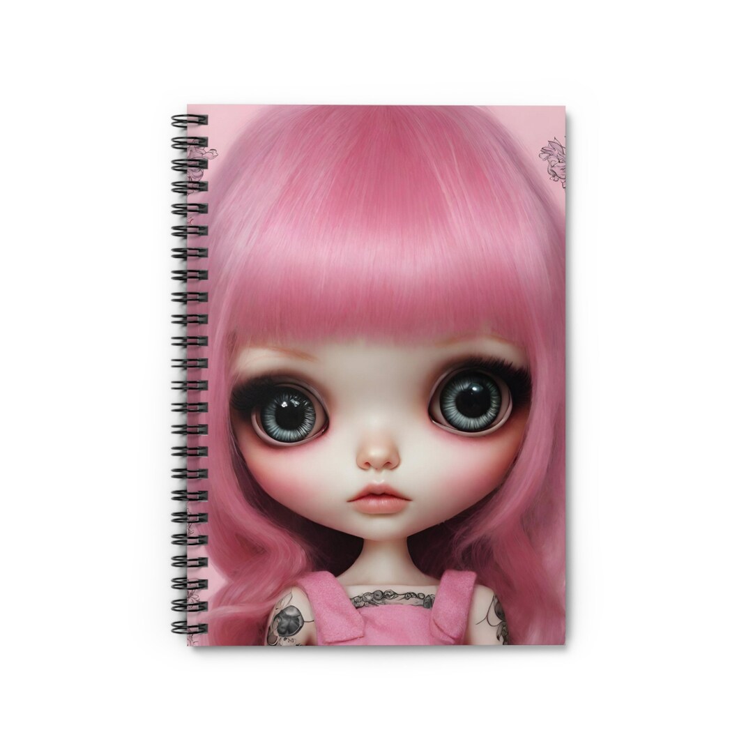 Blythe Dolly Art Spiral Notebook - Ruled Line Note Taking Journal Pink ...