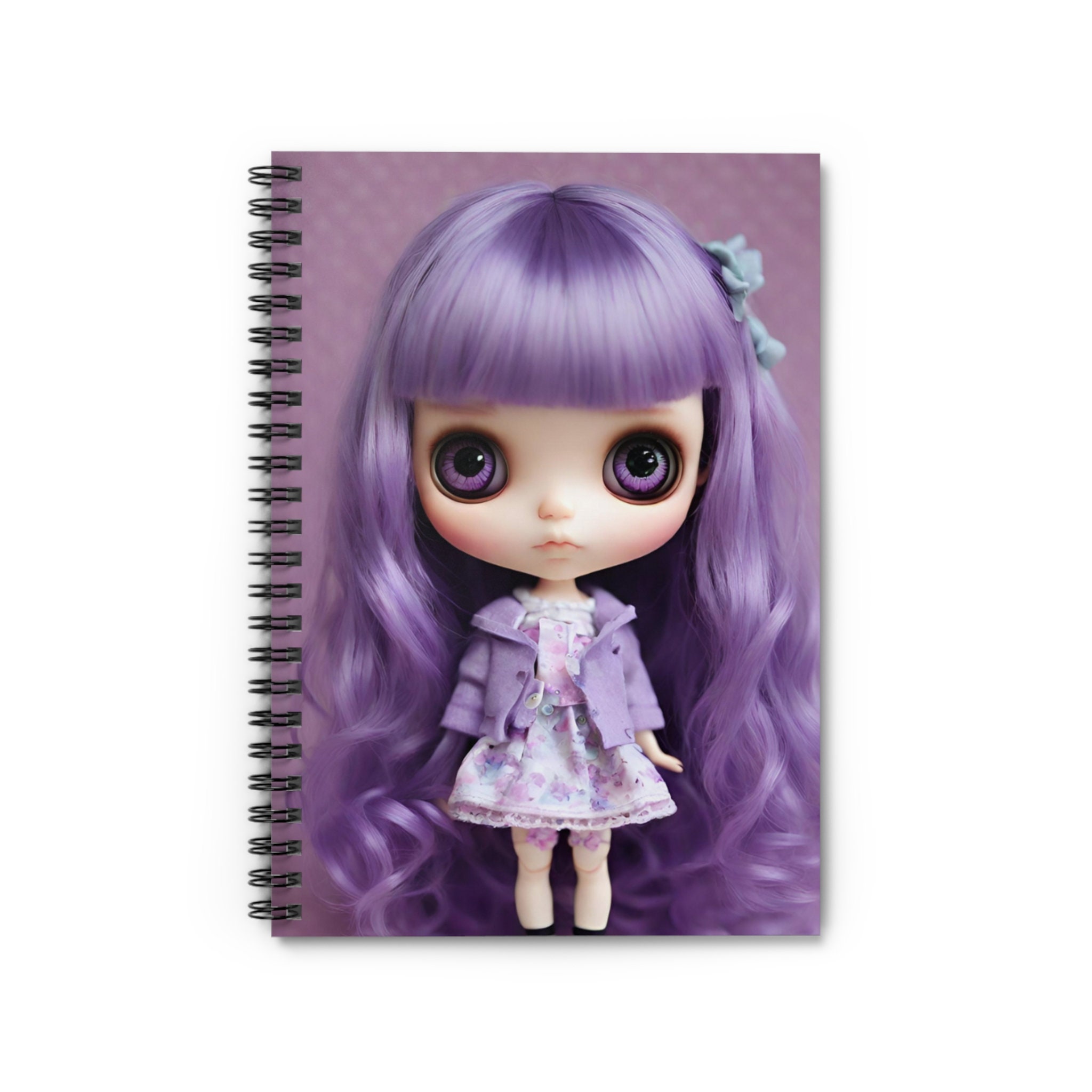 Purple Blythe Dolly Art Spiral Notebook - Ruled Line Journal Notes ...