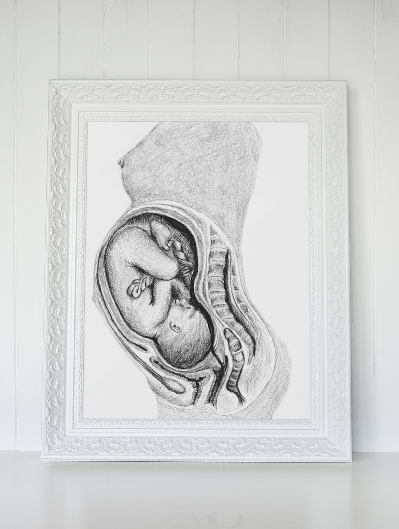 Unborn Child in the Womb: Birth/doula Art Printable - Etsy
