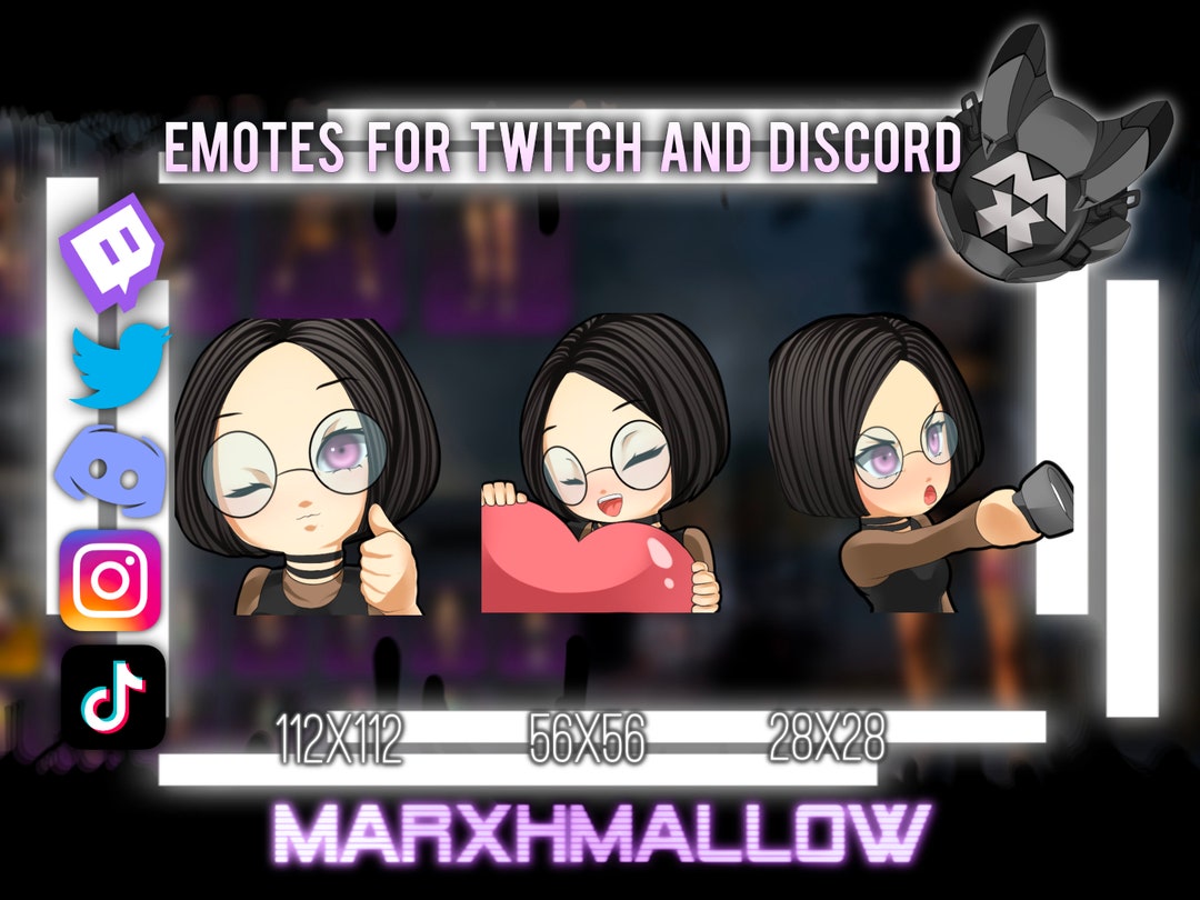 Dark Racer Girl Twitch and Discord Emotes Kawaii Horror Emotes - Etsy