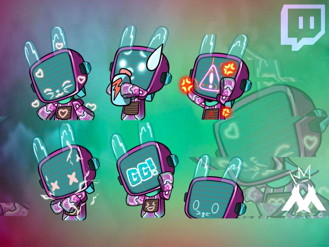 Hareku-bot: Kawaii Twitch Emote Set of 6 - Etsy