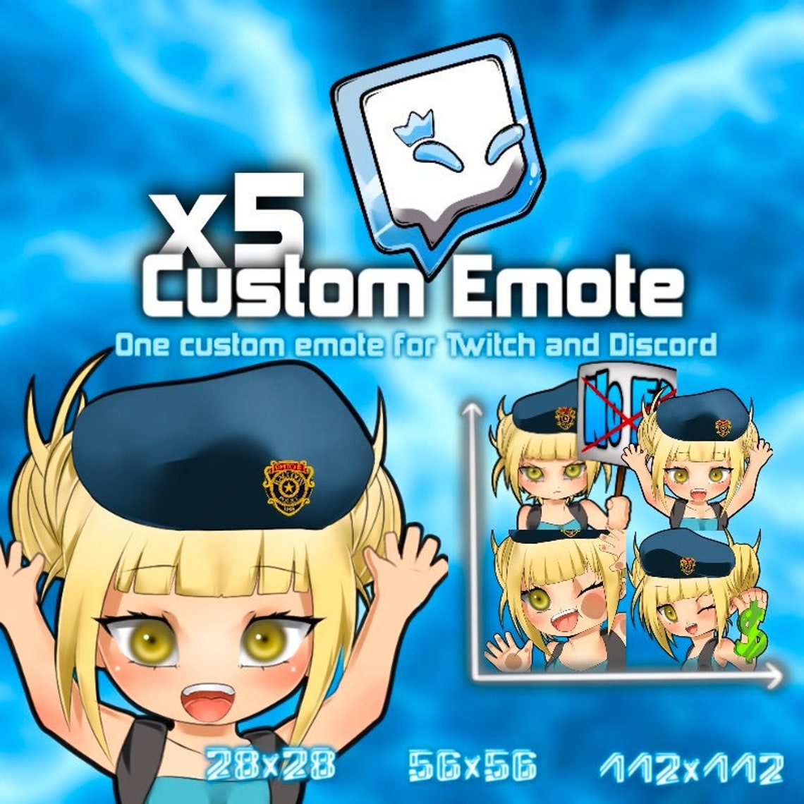 X5 Custom Emotes for Twitch Custom Discord Emotes Kawaii - Etsy