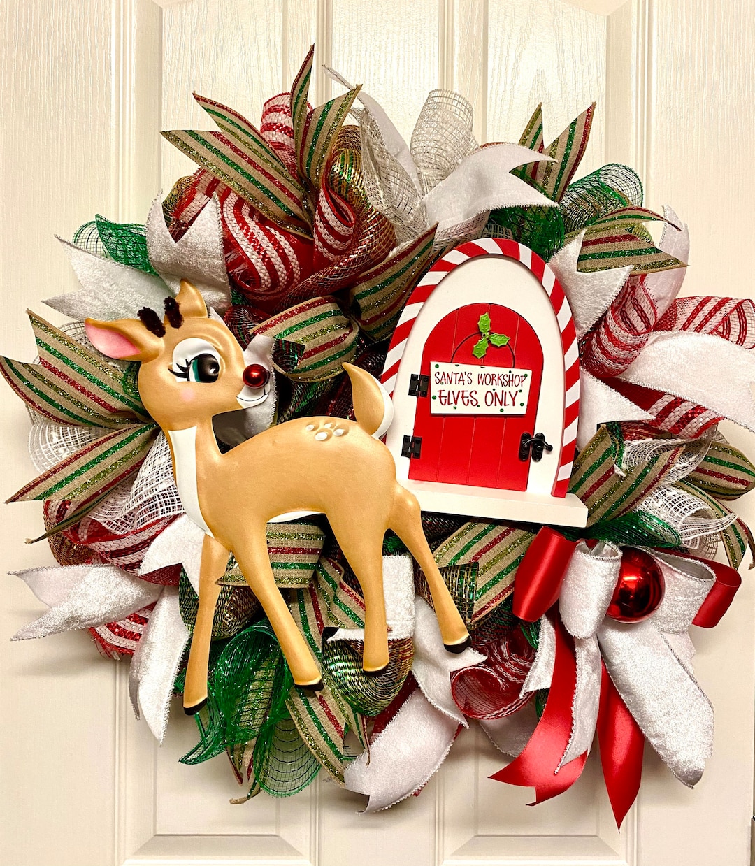 Rudolph Wreath, Rudolph Decor, Rudolph the Red Nose Reindeer, Rudolph ...