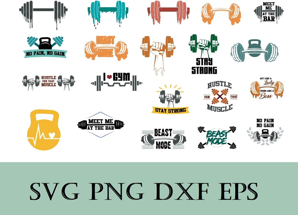 Weightlifting Bundle Dxf Svg Png - Etsy