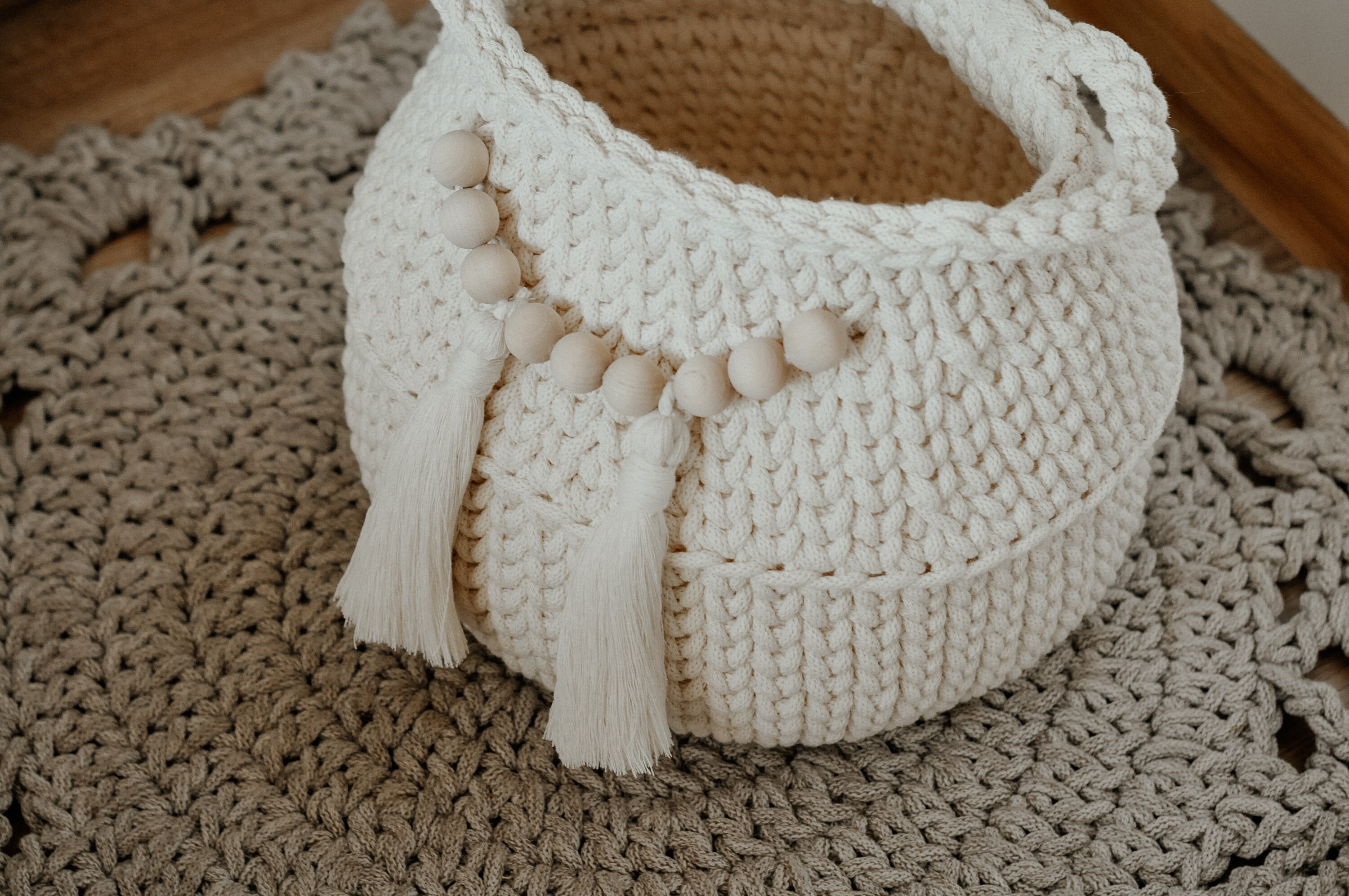 Boho Hamper Boho Round Basket Kidsroom Storage Container - Etsy