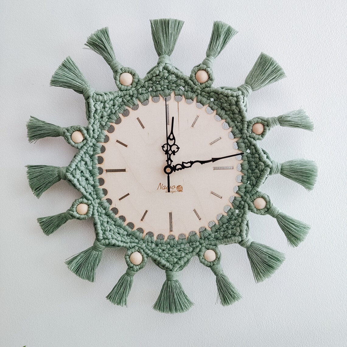 Boho Clock, Rustical Art Wall, Bohemian Interior, Macrame Clock - Etsy