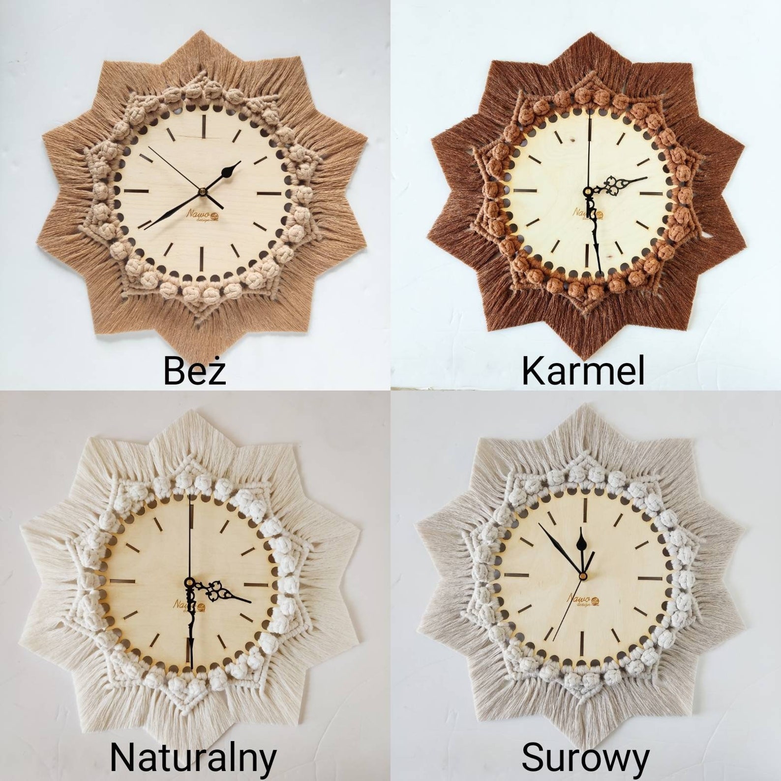 Boho Clock Rustical Art Wall Bohemian Interior Macrame - Etsy