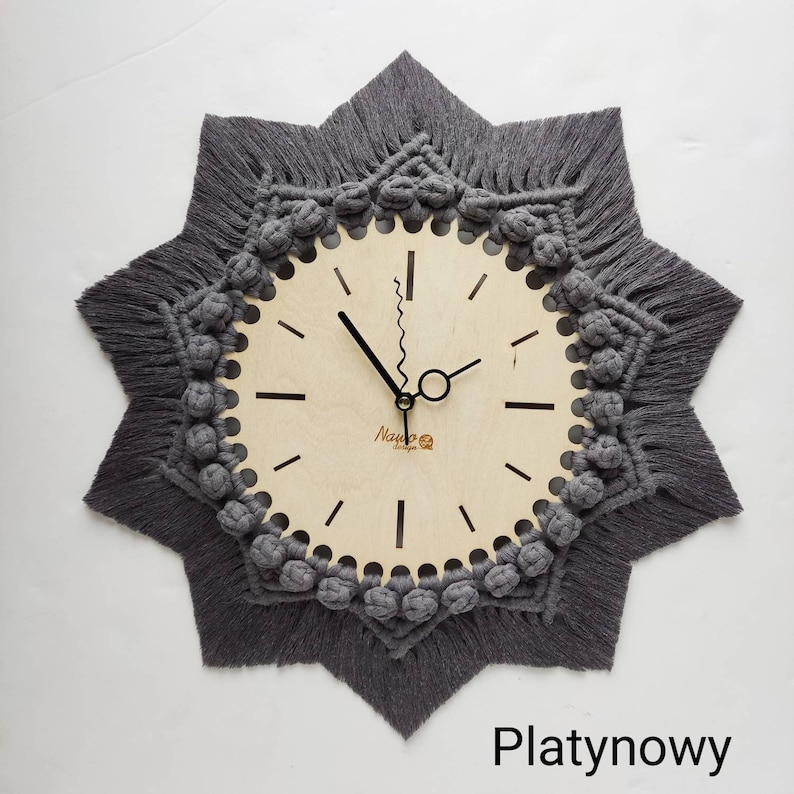 Boho Clock, Rustical Art Wall, Bohemian Interior, Macrame Clock - Etsy