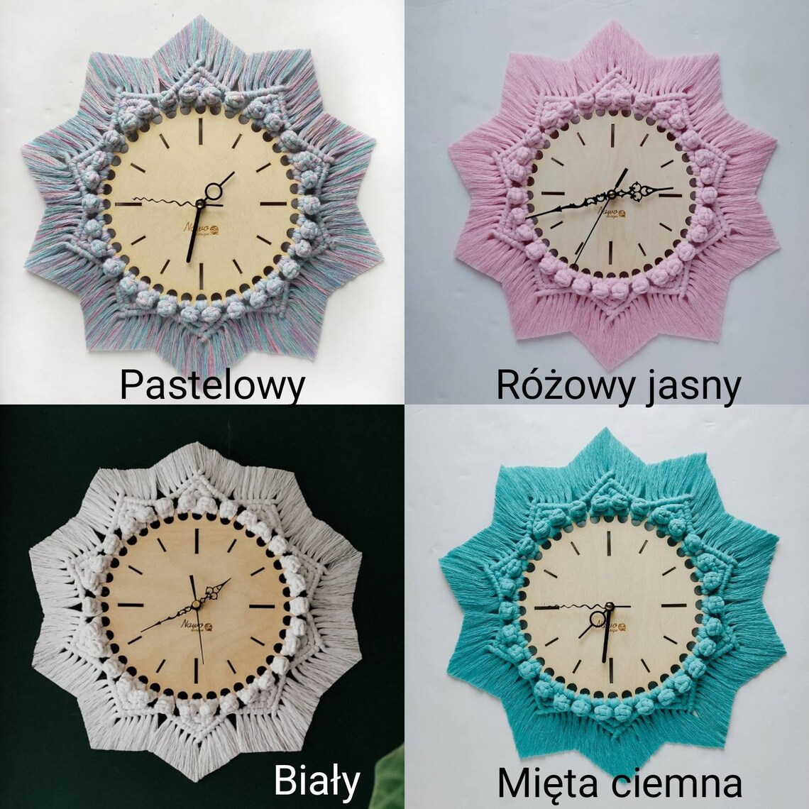 Boho Clock Rustical Art Wall Bohemian Interior Macrame - Etsy