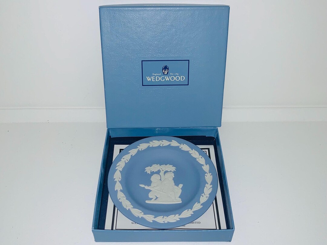 Wedgwood - Blue Jasperware, Bacchanalian Boys 11cm Plate in Box ...