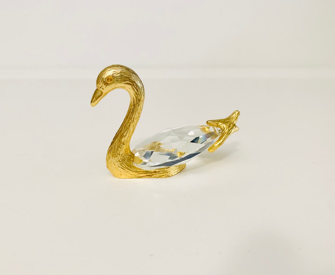 Asfour Egyptian Crystal - Gold Plated Swan / Bird / Duck. Excellent ...