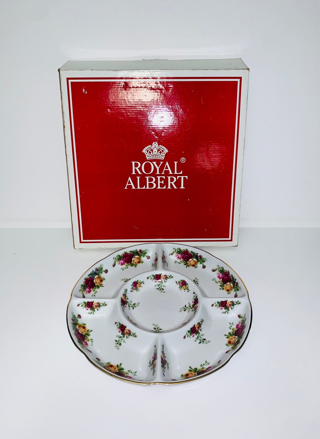 Royal Albert - Old Country Roses, Large 31cm Chips & Dip Sectioned ...