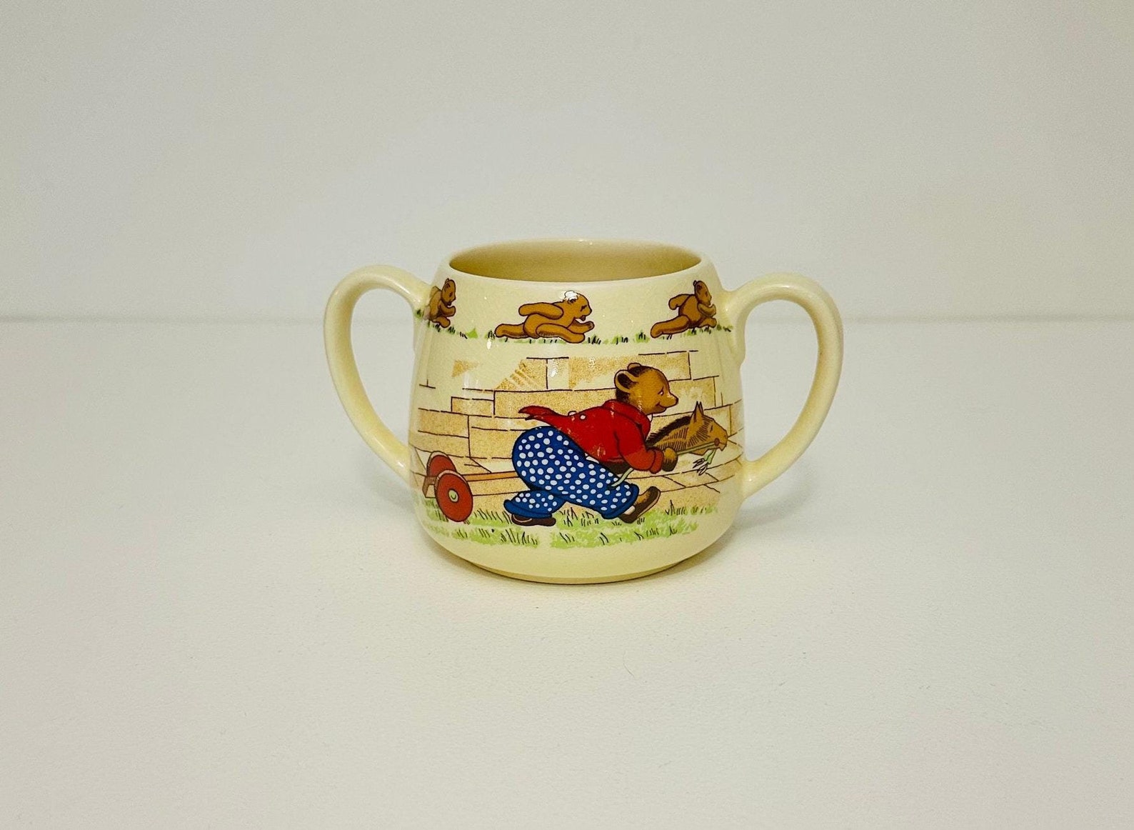 Sylvac Ceramics - Teddy Bear Running Series, Children’s Double Handled ...