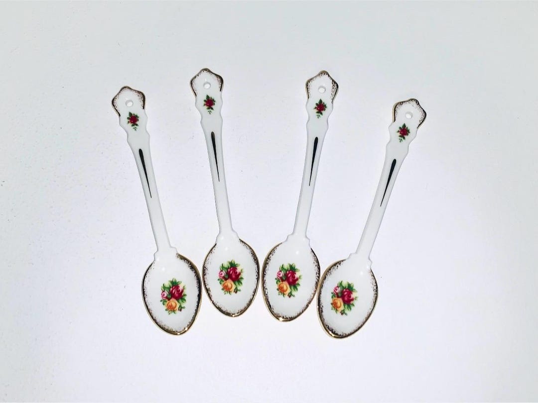 Royal Albert - Old Country Roses, Porcelain Teaspoons Set of 4 in ...