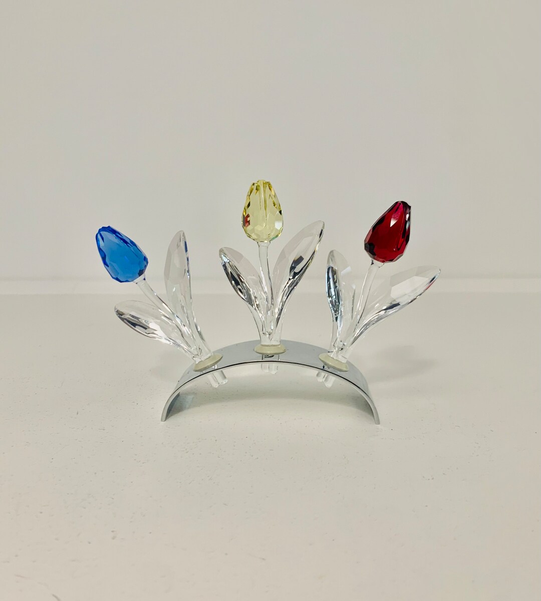 Swarovski Red, Yellow & Blue Tulips in Metal Stand - Etsy Australia