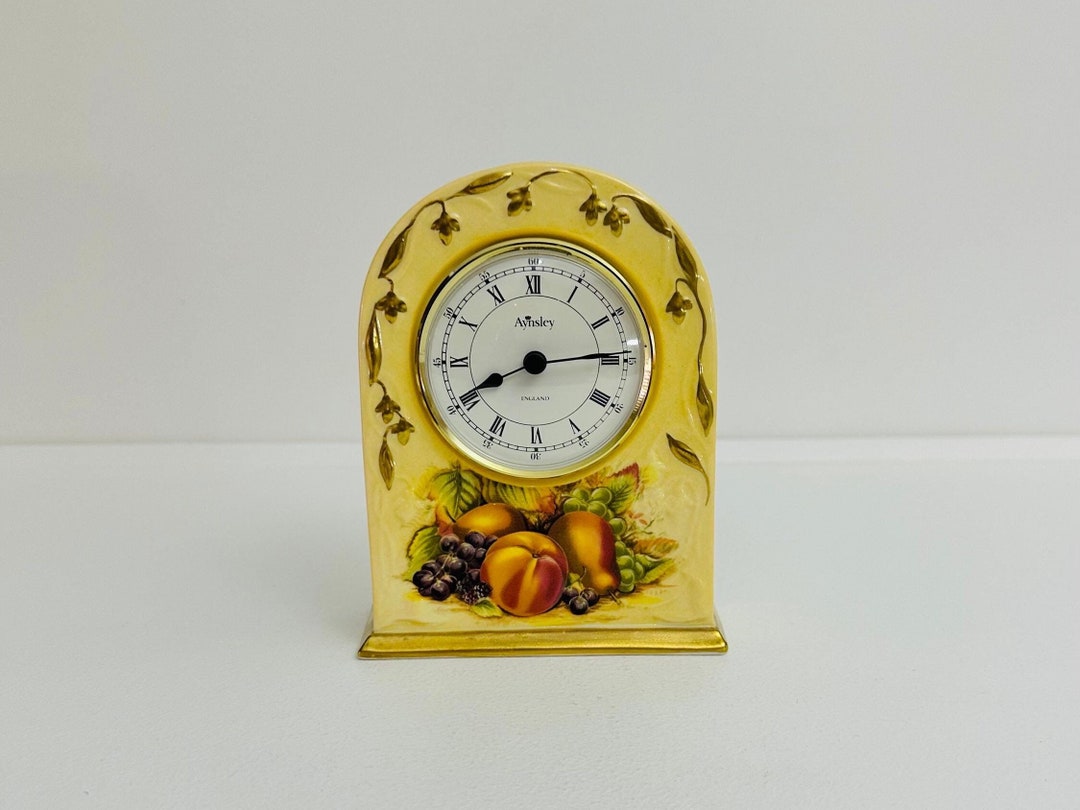 Aynsley - Orchard Gold, Working Porcelain Mantle Clock. Made in England ...