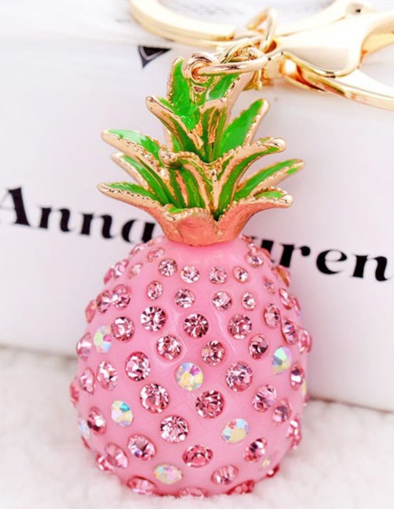 Cute Pineapple Keyholder Shining Rhinestone Keychain - Etsy